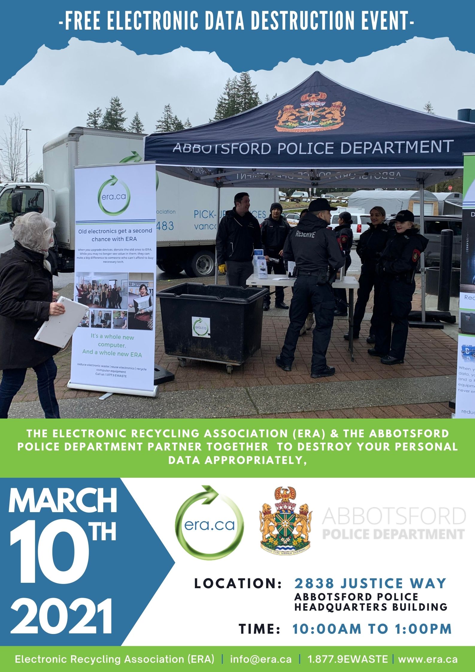 ERA and Abbotsford Police Dept to Host Free Data Destruction Event