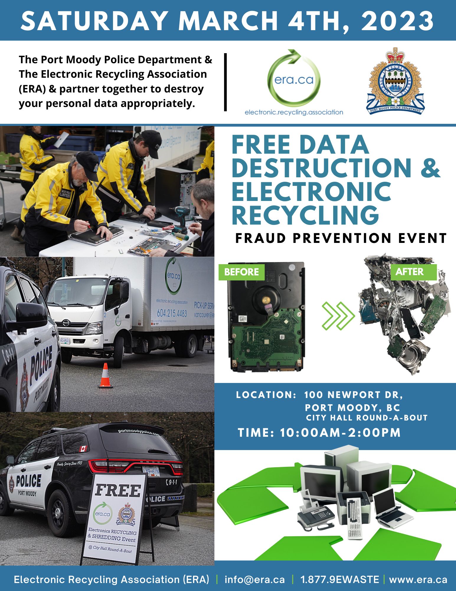 ERA & The Port Moody Police Offers FREE Data Destruction